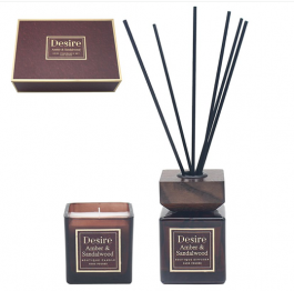 Desire Amber & Sandlewood Candle & Diffuser Set